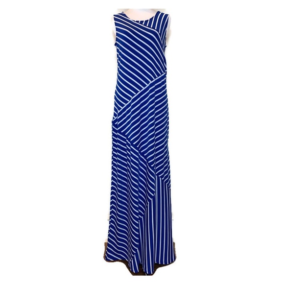 Nina Leonard | Dresses | Nina Leonard Striped Stretch Tank Maxi Dress M ...